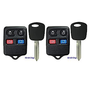 2 AKS KEYS Compatible with Lincoln LS 2000 2001 2002 Keyless Fob + 4D 60 Key