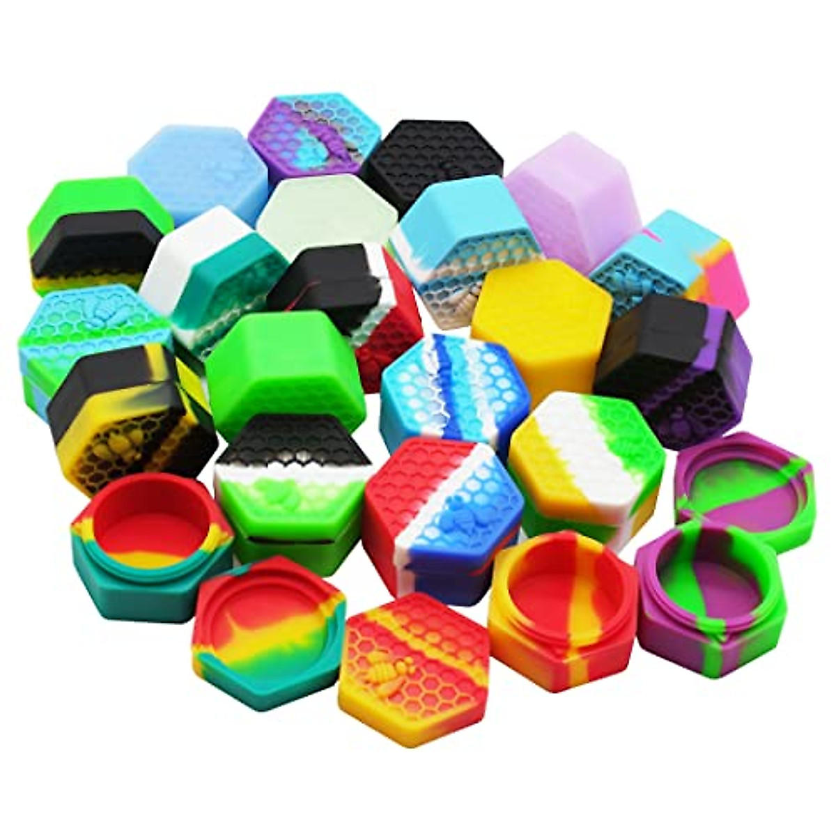 KUVIS 26ml Hexagon Silicone Containers Food Storage Jars Non-stick Multi-use Box (15)