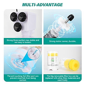 hygger Power Aquarium Sponge Filter, 264GPH Submersible Fish Tank Filter with Fish Impurity Separation Treatment Collection Box Filter, Filtration Oxygenation Circulation Adjustable Water Flow 25W
