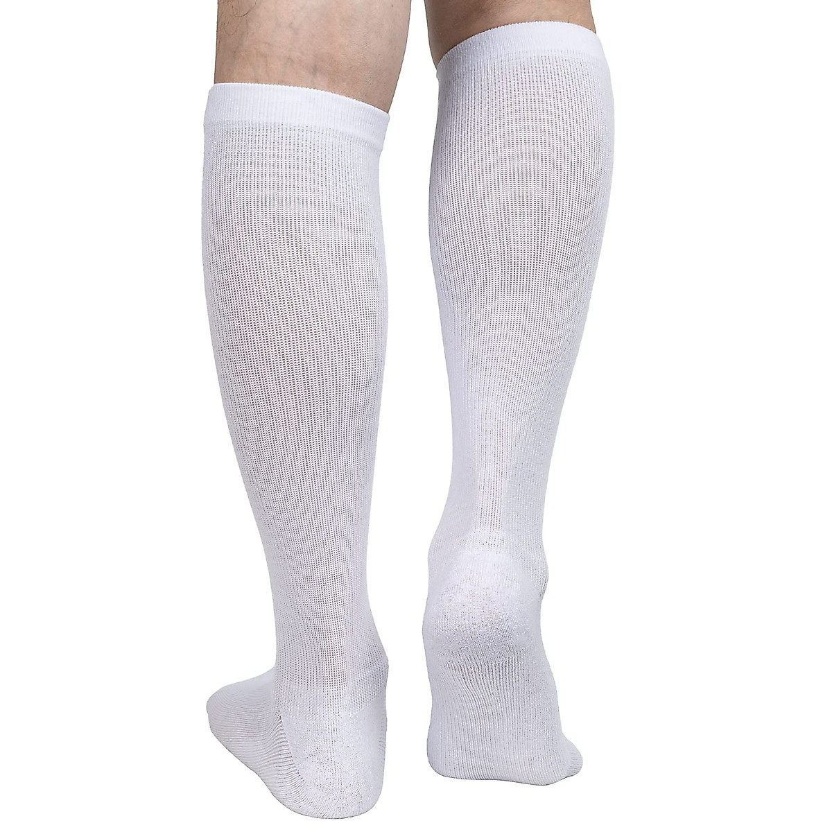 Bamboo Rayon Compression Socks for Women Men, 8-15mmHg Moderate Circulator Graduated Support Sock for Running Cycling Travel, White(3 Pair, 9-11)