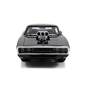 Jada Toys Fast & Furious 1:24 Dom's 1970 Dodge Charger R/T Die-cast Car Bare Metal, Toys for Kids and Adults, Black