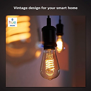 Philips Hue White Filament Globe G25 LED Smart Vintage Bulb, Bluetooth & Hub Compatible (Hue Hub Optional), Voice Activated with Alexa
