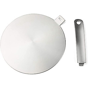 2020 Newest Heat Diffuser Stainless Steel Induction Adapter Plate Removable Handle Coffee Milk Cookware Induction Hob Heat Cooking Diffuser for Electric Stove 5.5inch