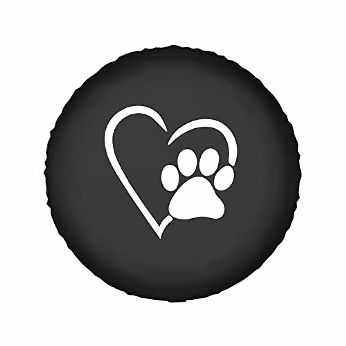 Love Heart Bear's Paw Fashion Graphic Print Spare Tire Cover Wheel Protector Waterproof Dustproof Uv Resistant for Jeep, Camping Travel Trailer, Rv, SUV and Many Vehicle Universal 17 Inch