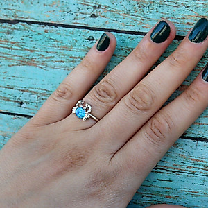 Sterling Silver 925Crab Ring Blue Opal Crab Ring Zodiac Symbol Jewelry (11)