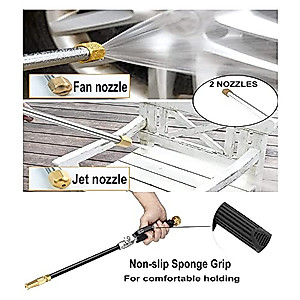 LARDERGO Hydro Jet Power Pressure Washer with 2 Jet Nozzle, 17 Inch Auto Watering Sprayer Pressure Washer Accessories for Car Wash and Garden Watering