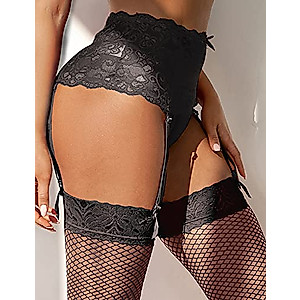 ohyeah Women Plus Size Garter Belts for Thigh Highs Lace Garter Belt Set Suspender Belt for Stocking