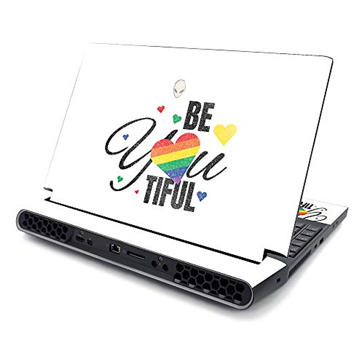 MightySkins Glossy Glitter Skin Compatible with Alienware Area-51M 17" (2019) - BeYouTiful Rainbow | Protective, Durable High-Gloss Glitter Finish | Easy to Apply and Change Style | Made in The USA