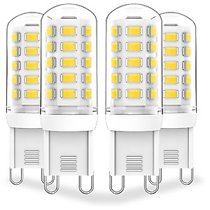 Lososuch Dimmable G9 LED Bulb 6000K Daylight, 3W G9 Base Chandelier Light Bulb Daylight White,20W 25W 30W Halogen Replacement G9 Bi Pin Base,120V 360°Beam 4-Pack