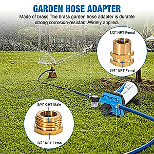 DC HOUSE 5.5GPM 55PSI High Pressure Water Pump 110V include 3/4" Garden Hose Adapters, Power Plug, Water Pressure Booster Pump for Home Irrigation Transfer Washdown