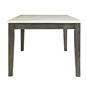 Merel Dining Table in White Marble & Gray Oak