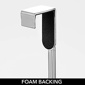 mDesign Steel Bathroom Over Cabinet Door Hair Tool Storage Organizer Accessory Basket Tray, Hang Holder for Hair Dryer, Straightener, Curling Iron, Styling Products, Citi Collection, Chrome