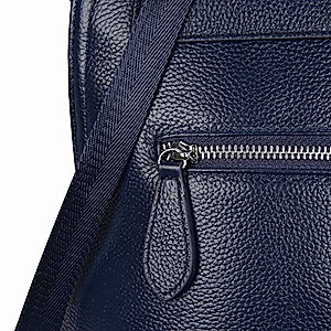 HESHE Leather Backpack for Women Fashion Casual Backpack Purse (Navy Blue-T014)