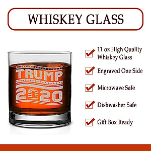 Veracco Trump 2020 Whiskey GlassGifts For Men Women (Clear, Glass)