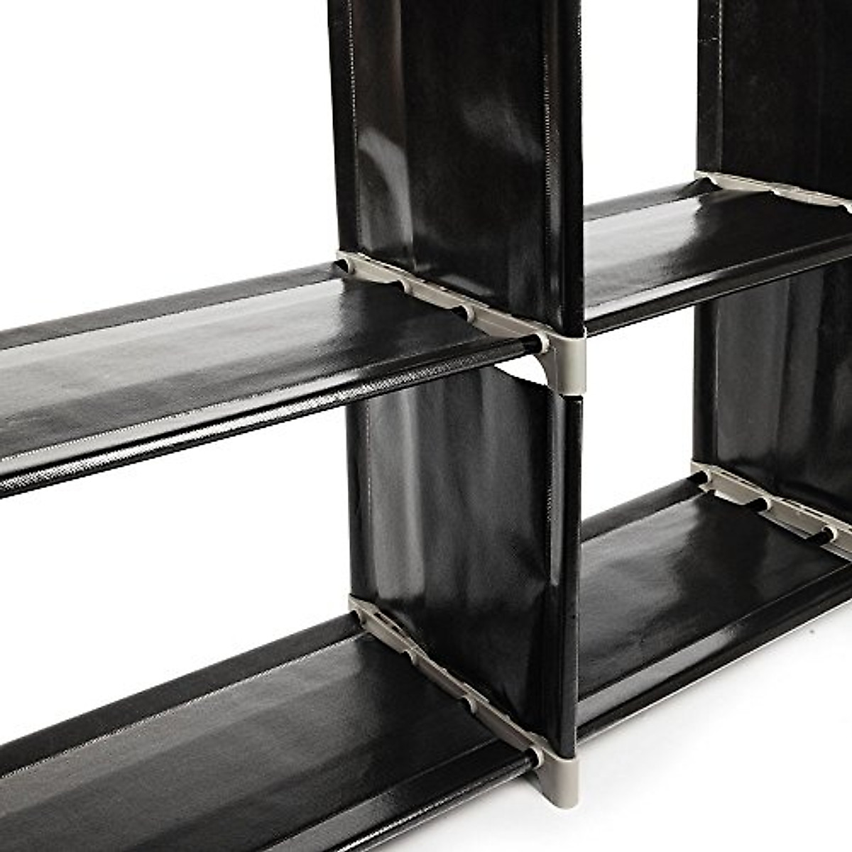 Realremhai Storage Shelf Black Assembled 3 Tiers 9 Compartments