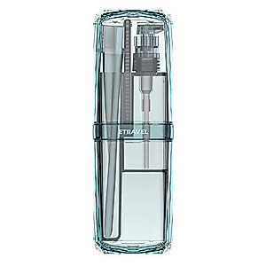 Portable Toothbrush Cup 8 in 1 Wash Set Storage Case, Toothbrush & Toothpaste Shower Gel Shampoo Comb Travel Kits Toiletry Sub (Blue)