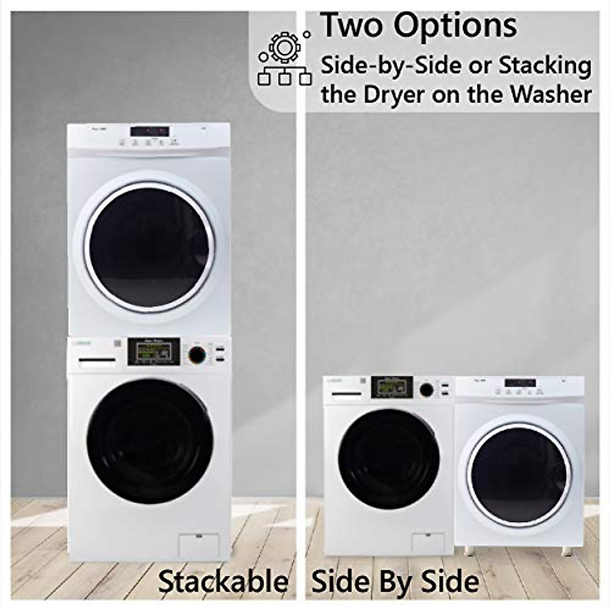 Equator 110V Laundry Centre 1.9 cf 1400RPM Washer+Vented 3.5cf Sensor/Refresh Dry