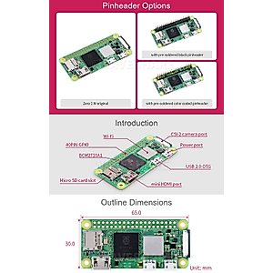 Waveshare Package H Compatible with Raspberry Pi Zero 2 W Bundle with 2.13inch Touch e-Paper HAT(with case) Power Supply 5V/3A Micro Card 16GB Card Reader and So On (8 Items)