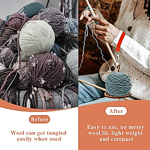 Molain Wrist Yarn Holder, Portable Yarn Ball Minder Stand with Leather Wristband Yarn Minder Yarn Storage Wooden Yarn Holder for Knitting Crocheting Craft Lover (Colorful 1)