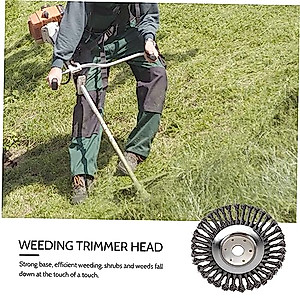 HANABASS 1 Set 8 Wire Wheel Weeding Grass Trimmer Head Wire Grinder Brush Head Corded Lawn Mower Weeding Cutter Trimmer Head White to Rotate Carbon Steel Wire Wired Thread Cutting