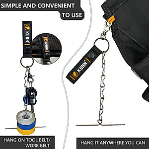 KUNN Electrical Tape Holder,Dual-Use Tape Thong,Enhanced Fast Tape Holder Chain for Tool Belt with Keyring,Snap Loop and Button(1Pack,Black)