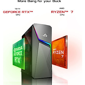 ASUS ROG Strix GL10 Gaming Desktop PC, AMD Ryzen 7 3700X (Beat i9-11900KB), NVIDIA GeForce GTX 1650 Super, 32GB RAM, 1TB SSD, 1TB HDD, Bundle with JAWFOAL