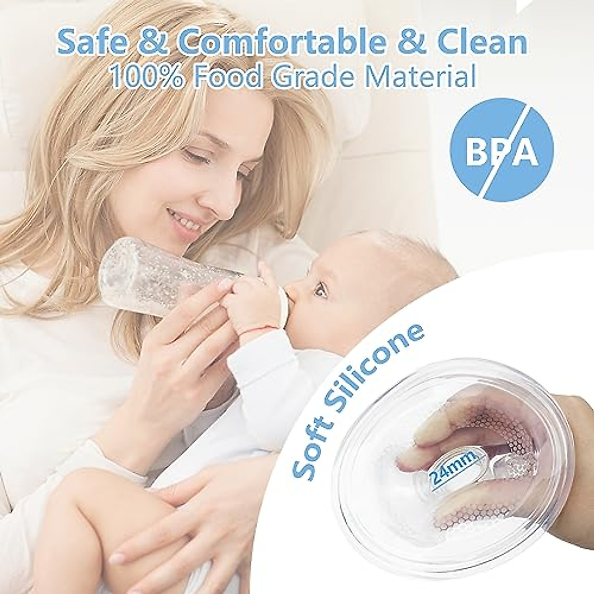 Breast Pump,Onlyeah Wearable Breast Pump Electric Breast Pump Hands Free Portable Breast Feeding Pumps,3 Modes-9 Levels Painless Low Noise Touch Screen Baby Pump with 2 Pack
