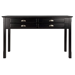 Winsome Timber 29.1 x 47.6 x 15.7-Inch Solid Beech Wood Hall/Console Table, Black (20450)