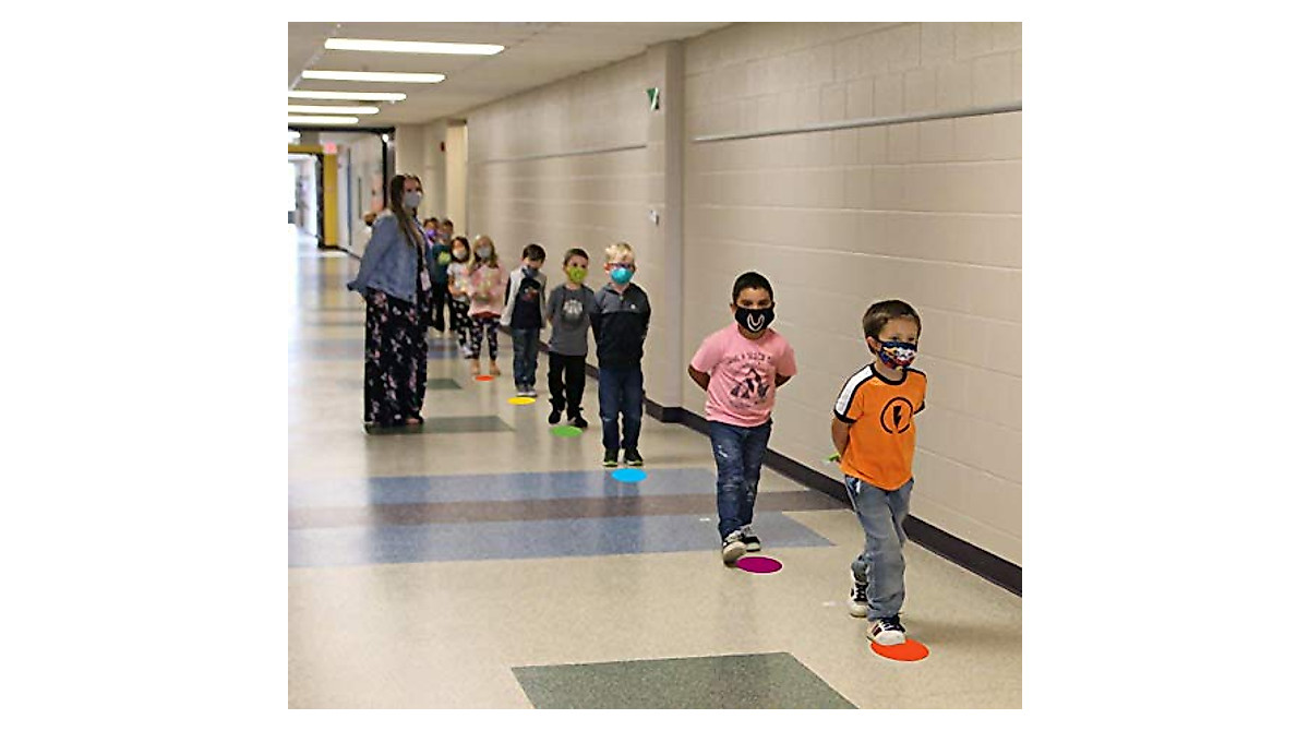 24 Packs Multicolor Classroom Line Up Dots Stickers