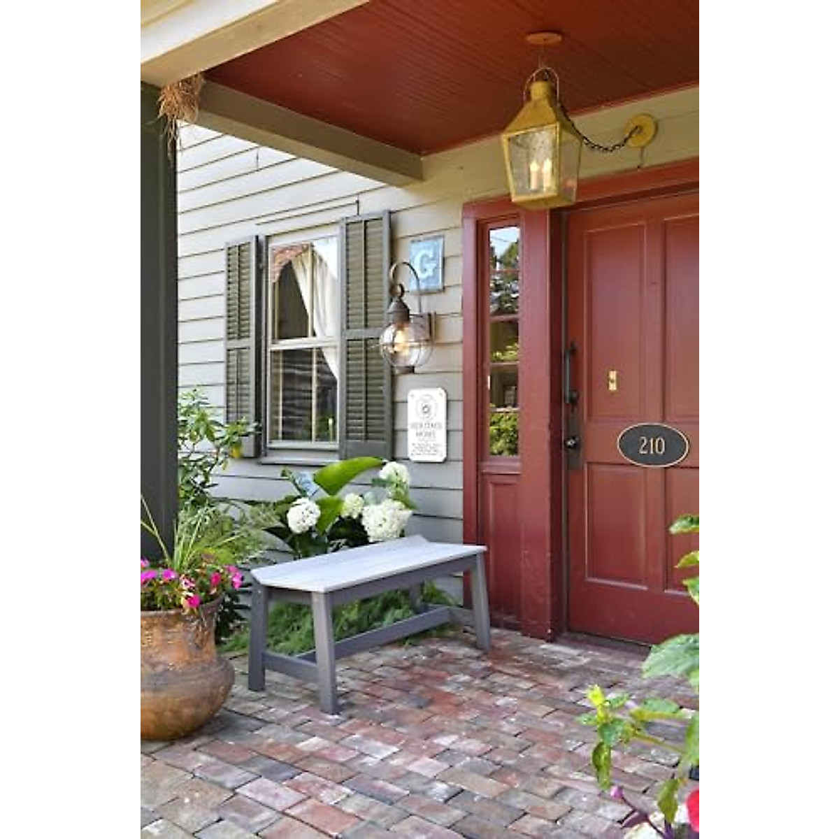 LuxCraft Café Poly Outdoor Dining Bench (White, 41")