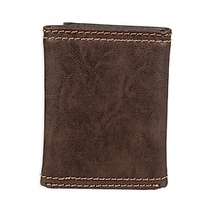 Columbia Men's RFID Genuine Leather Trifold Wallet With ID Window, Credit Card Pockets