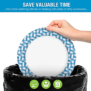 Ginkgo Paper Plates 10 inch Bulk 300 Count Thickened Disposable Christmas Plates Large Heavy Duty Dinner Paper Plates for Holiday, Party, Picnic and Everyday Use