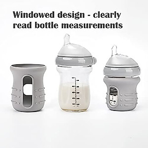 haakaa Glass Baby Bottle Sleeve - Non Slip Silicone Bottle Cover for Wide Neck Glass Baby Bottle 4.2oz -1pk