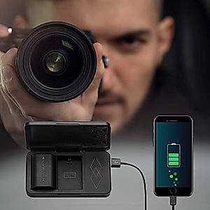 JYJZPB LP-E6N LP-E6 Battery Charger Case, 2 Pack LP-E6N Batteries fit for Canon 5D Mark II, III, 5D Mark IV, 5DS, 5DS R, 60D, 6D Mark II, 7D, 7D Mark II, 70D, 80D Digital Cameras