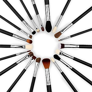 Professional Eye Shadow Makeup Brush Set, COSHINE 19pcs Eye and Lip Premium Synthetic Cosmetic Brushes Kit