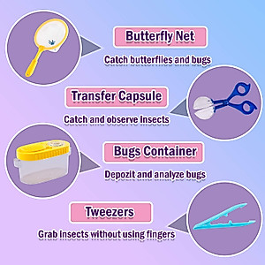 Kidz Xplore Outdoor Explorer Set - Bug Catching Kit Nature Exploration Children Outdoor Games Mini Binoculars Kids, Compass, Whistle, Magnifying Glass, Adventure, Hunting, Hiking Educational Toy