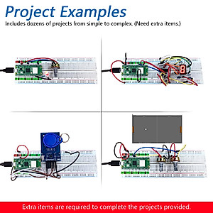 Freenove Raspberry Pi Pico W (Compatible with Arduino IDE) Pre-Soldered Header, Dual-core Arm Cortex-M0+ Microcontroller, Development Board, Python C Java Code, Tutorial Example Projects