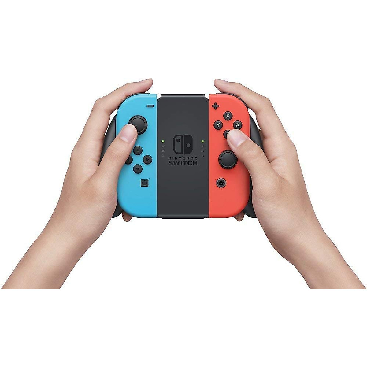 Newest Nintendo Switch with Neon Blue and Neon Red Joy-Con - 6.2" Touchscreen Display, 32GB Internal Storage - Family Christmas Holiday Gaming Bundle w/CUE Accessories