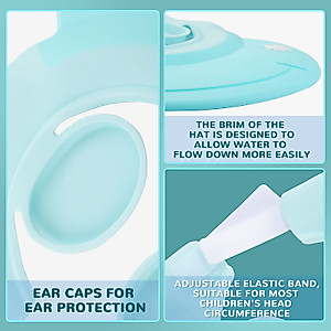 Baby Shower Cap Baby Hair Washing Bath Cap Safe Silicone Protection Bath Cap Soft Adjustable Visor Hat for Protector Head Eye Ear Shampoo Caps for Toddler Baby Kids Children