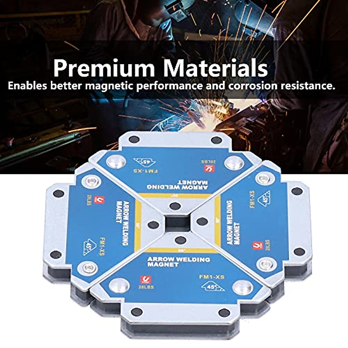 Welding Magnetic Holder, 4Pcs 28lbs Welder Magnet, 90 Degrees Angle Magnet Arc Welding Electrode Holders, Welding Magnets and Clamps Metal Mig Tools for Soldering Welding