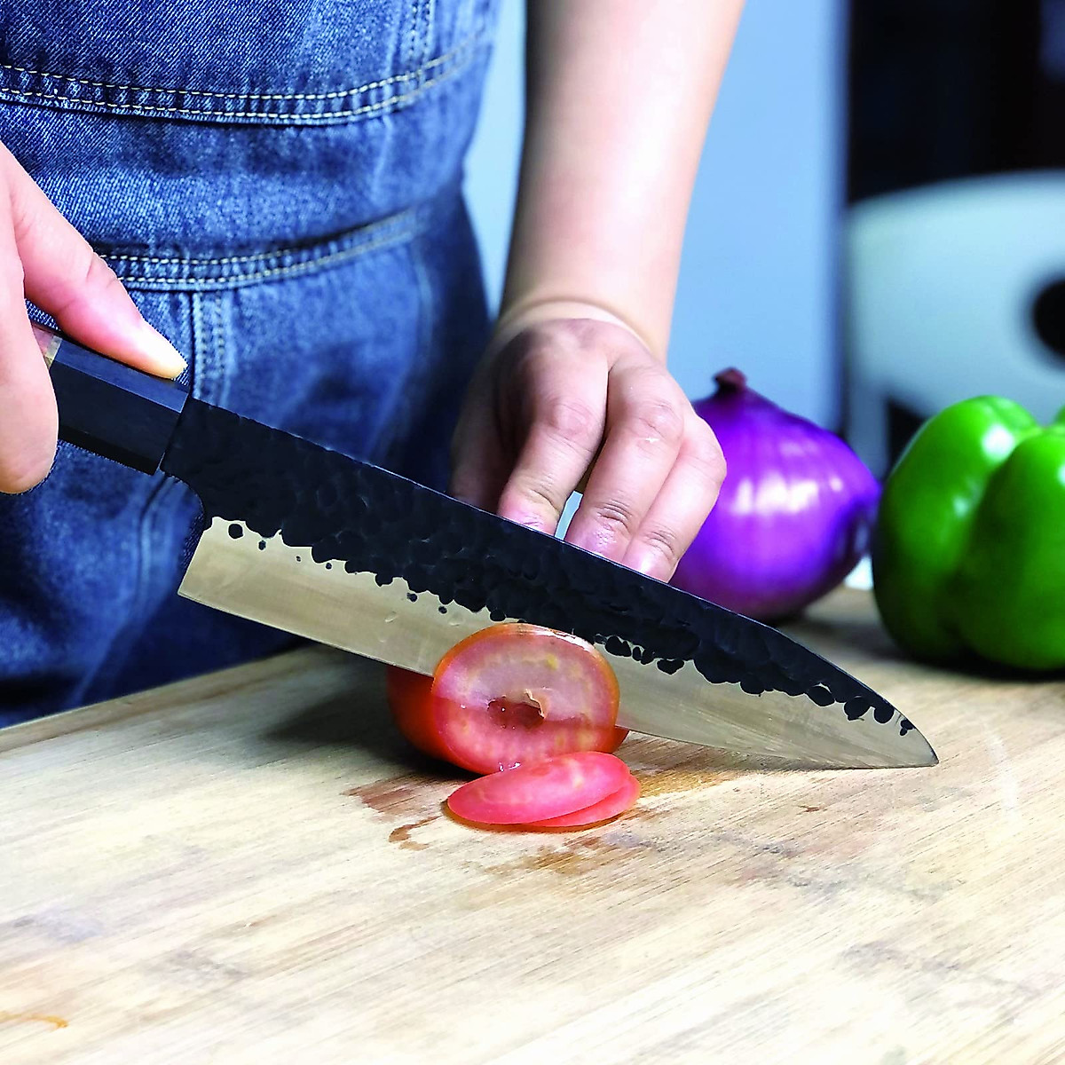 TenSteed Chef Knife Japanese Gyuto Chef Knife,Professional Hand Forged Kitchen Chef Knife, 5 Layers 9CR18MOV High Carbon Meat Sushi Knife with Sandalwoods Handle & Gift Box (8 inch)