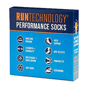 RunTechnology Performance Low-Cut Socks 3 Pack | Blue & Yellow | Medium