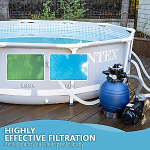 XtremepowerUS High-Flo Sand Filter Pump System 12" Filter Tank 10,000 Gallons for Above Ground Pool 3/4HP Pool Pump 2400GPH Flow