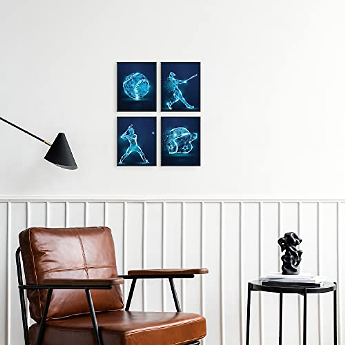 Baseball Wall Art Prints - Set of 4 (8x10) Unframed Baseball Posters - Baseball Room Decor For Men Kids Teenagers - Baseball Poster Set For Bedroom Man Cave - Baseball Wall Decor Dorm - Baseball Boys Bedroom Decor - X-Ray