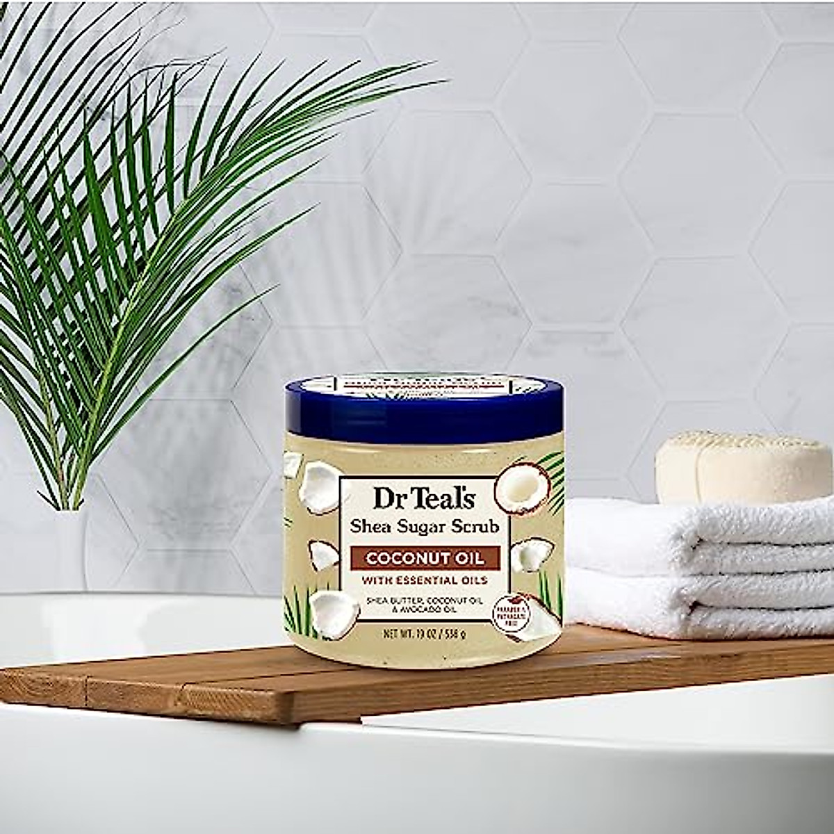 Dr Teal's Shea Sugar Body Scrub, Coconut Oil with Essential Oils, 19 oz (Pack of 3)