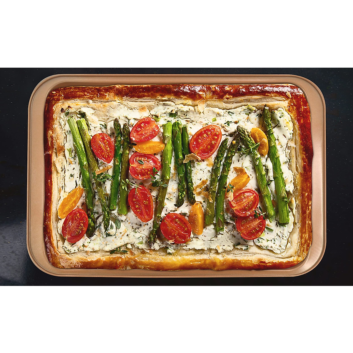 Eternal Living Copper Nonstick Bakeware Set (Heart Cake Pan and Cookie Sheet, 2 Piece)