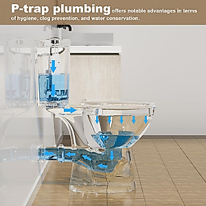 SUPERFLO Rear Outlet Toilet With 19 Inch Tall Toilet Bowl & Tank, High Toilets For Seniors With Rear Discharge-Includes Extension Pipe