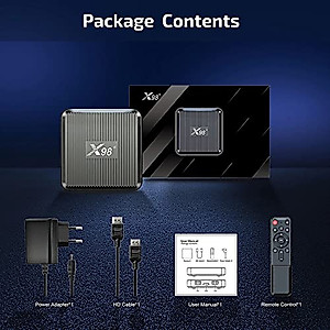 Android 11.0 TV Box,X98Q Amlogic S905W2 Quad Core X96Q Upgraded RAM 2GB ROM 16GB Dual WiFi 2.4G/5.8G 4K 6K AV1 Home Smart Media Player Android TV Box Set top Box