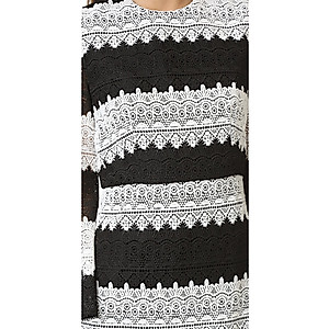Jill Jill Stuart Women's 3/4-Sleeve Lace Two-Tone Dress, Black/White, 6
