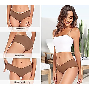 Altheanray Womens Underwear Bikini Silky Seamless Underwear for Women Panties Cheeky Invisible Hipster No Show Soft Stretch V Cut Women's Underwear,Pack of 6,XS-XL(AWB833M-NewColor)
